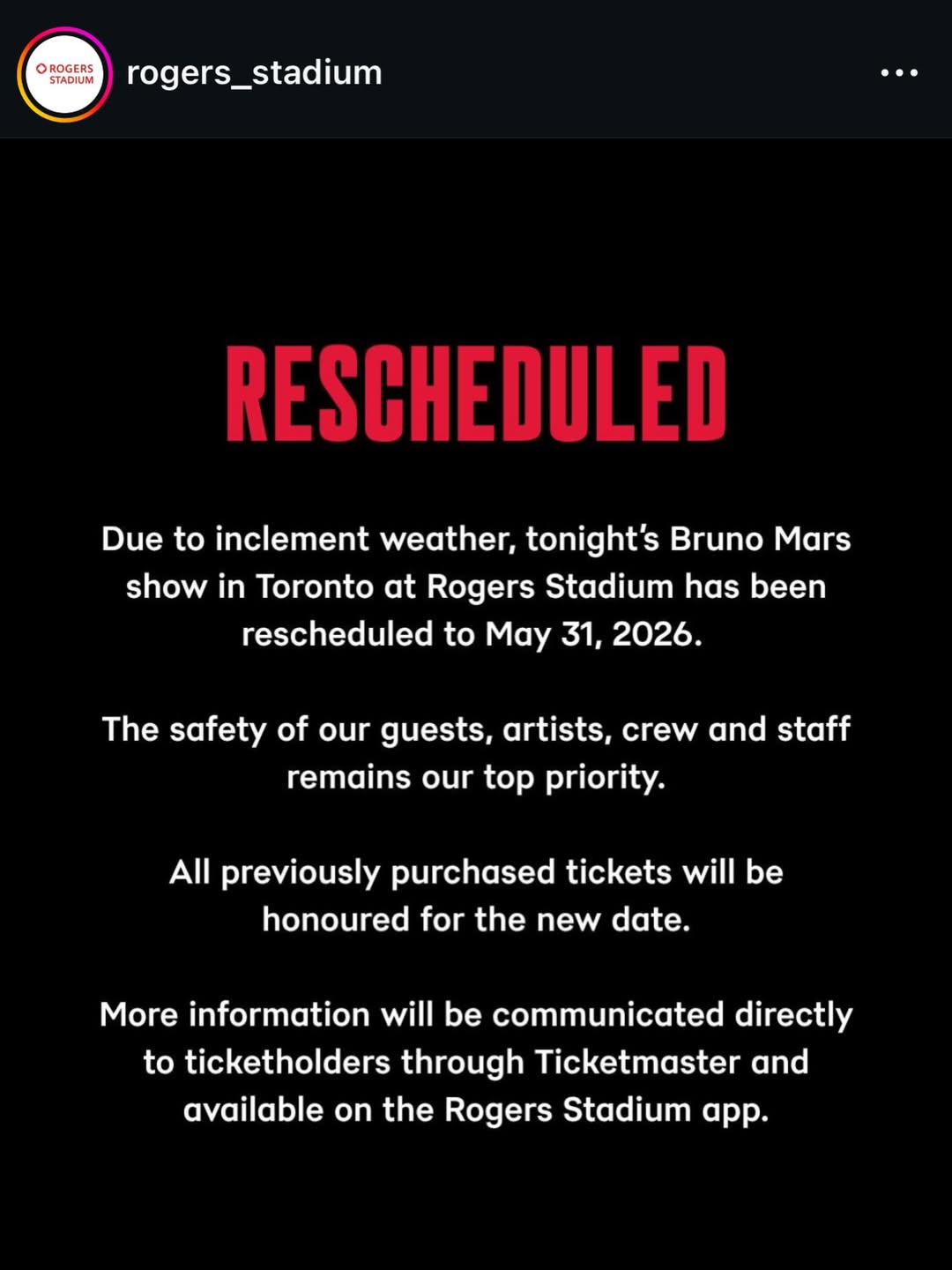Bruno Mars Concert in Toronto Cancelled Because Canadian Weather Said ...